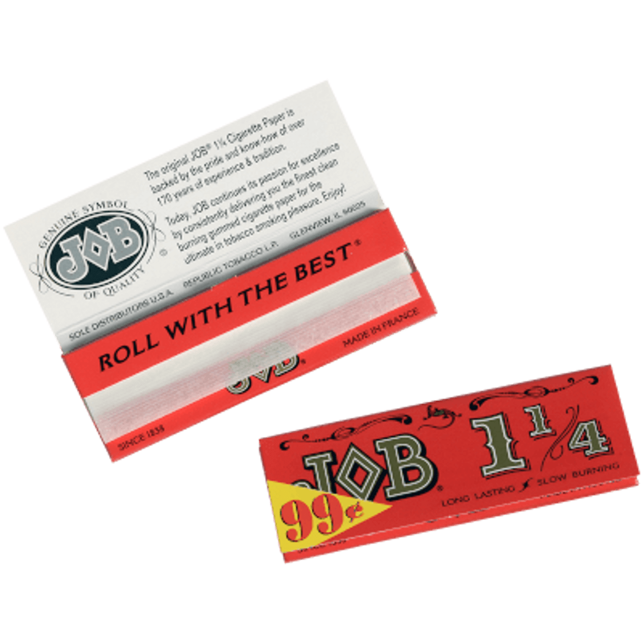24 Packs JOB Rolling Papers 1 1/4 Orange Red Slow Burning Cigarette ...