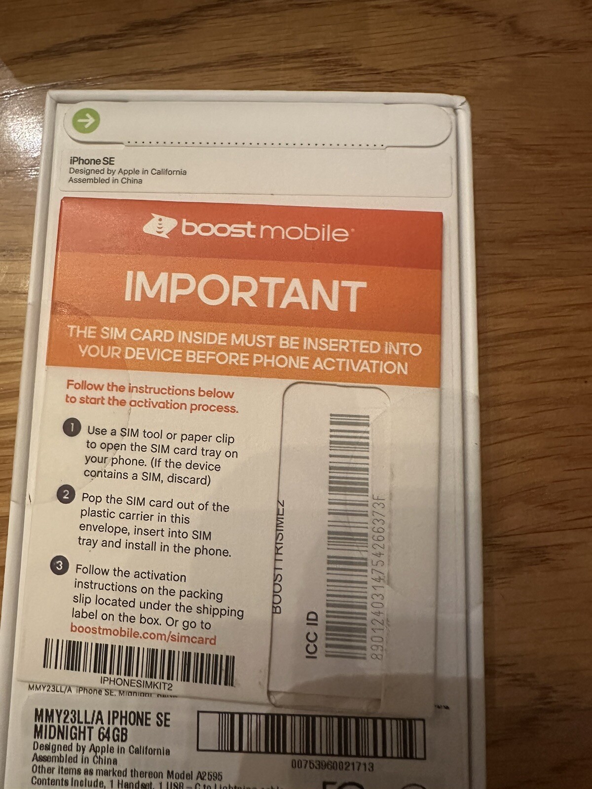 New/Sealed - Boost Mobile Apple iPhone SE 3rd Gen 2022 64GB A2595 Free ...