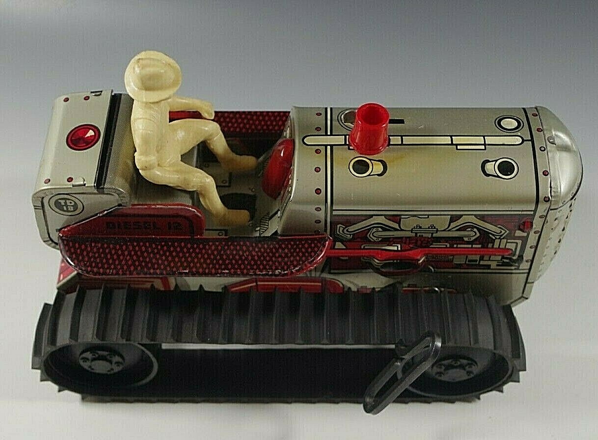 1950's MARX CLIMBING TRACTOR SPARKLING TRACTOR BLADE HIGHBOY WINDUP TOY ...