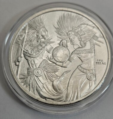 1 oz .999 Silver Aztec Ying and Yang Hunab Ku perfect cosmic duality ...