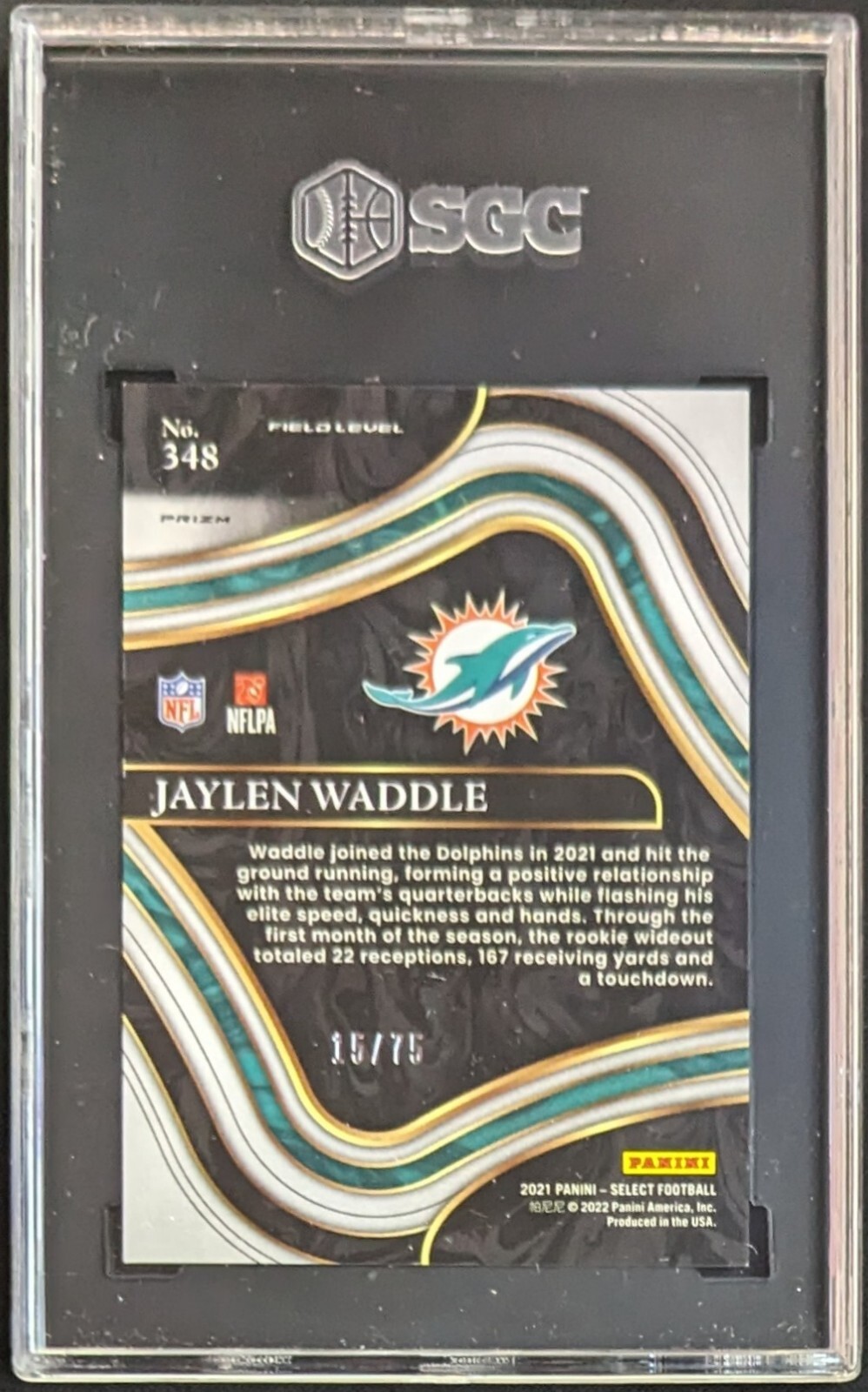 2021 Panini Select - Field Level Jaylen Waddle #348 Tri-Color Prizm /75 ...