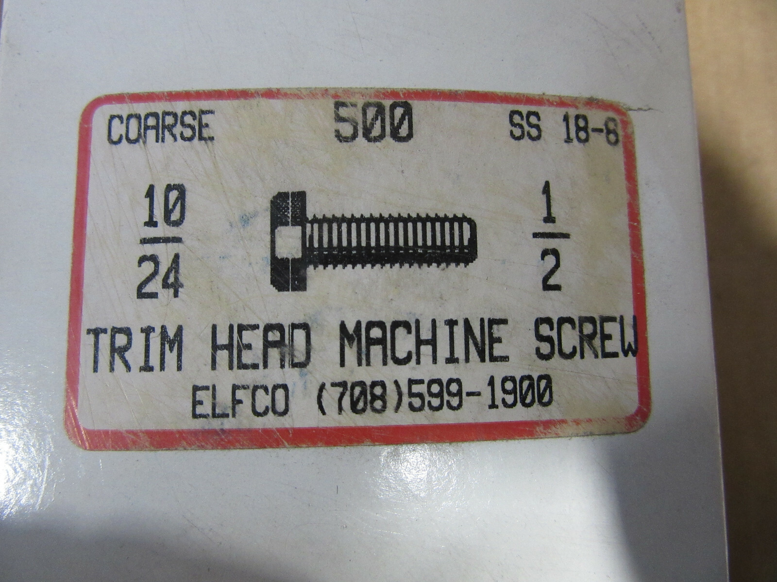 (500) 10/24 X 1/2" Stainless 18-8 Trim Head Machine Screws NEW!!! Free ...