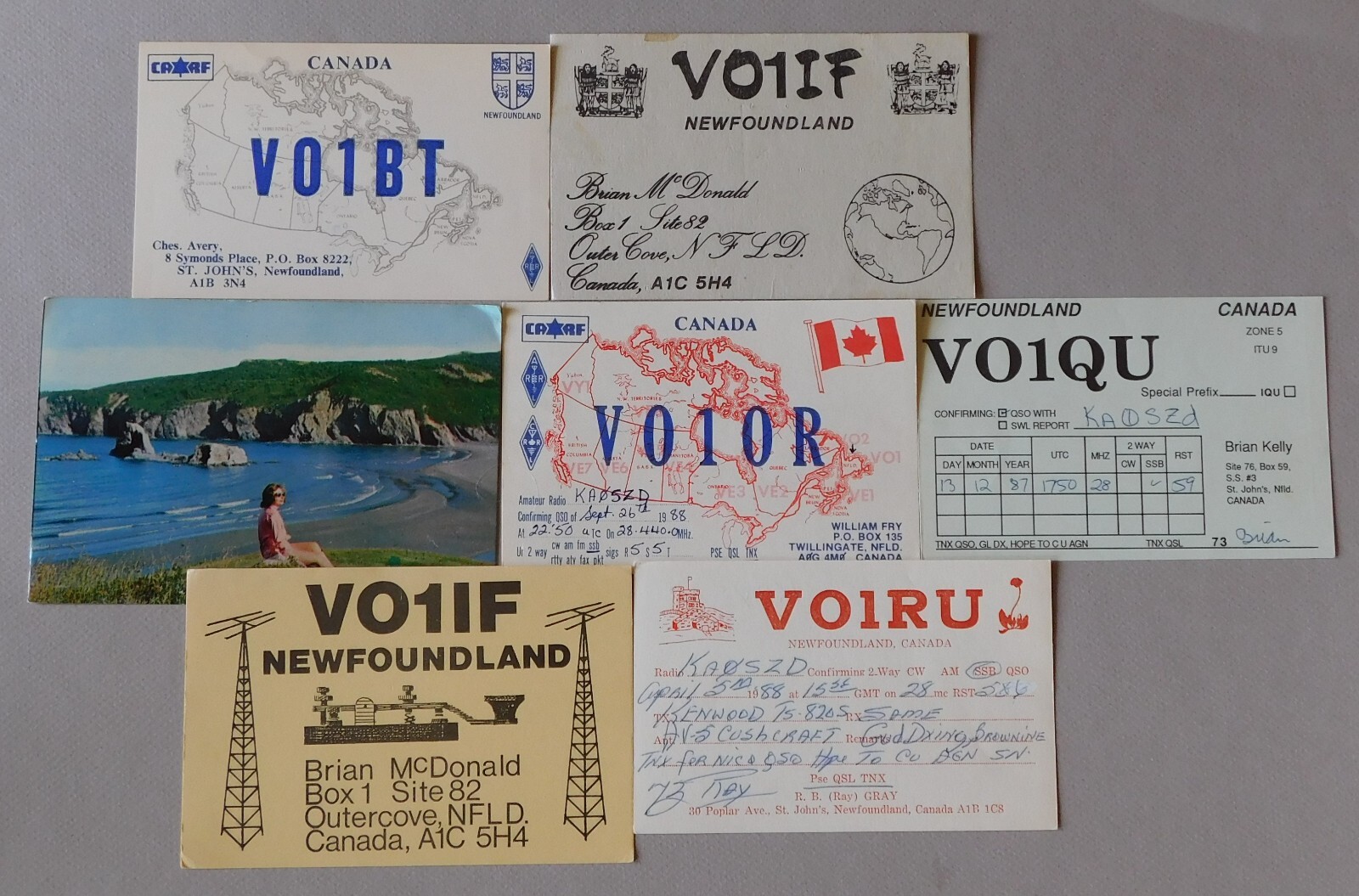 QSL AMATEUR RADIO CARDS – NEWFOUNDLAND CANADA – 7 DIFFERENT - 1979-1988 ...