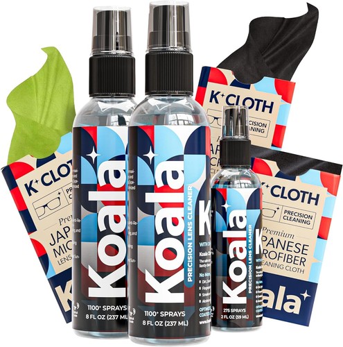 Koala Eyeglass Lens Cleaner Spray Kit | (2X) 8Oz + (1X) 2Oz Glasses ...
