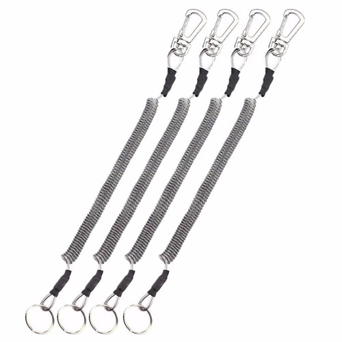 Lanyards Anti-lost Phone Keychain Spring Elastic Rope Security Gear ...