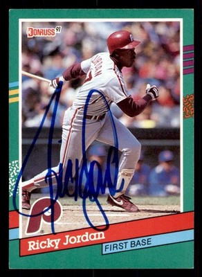 1991 Donruss Baseball #466 Ricky Jordan Signed Autograph (no COA) *d2 ...