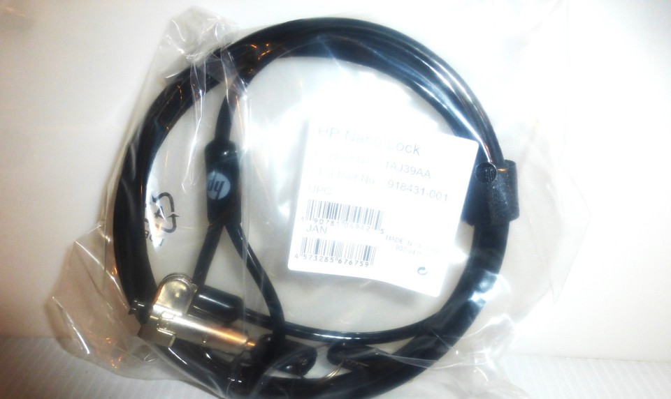 2X Anti-theft HP Nano Keyed Cable Lock 1AJ39UT Notebook Tablet Lock ...