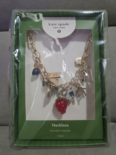 NEW Kate Spade New York X Target Chunky Charm Statement Necklace Gold ...