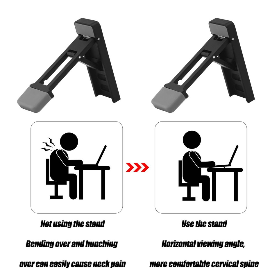 Foldable Keyboard Riser Stand Adjustable Tilt Mini Laptop Feet Non-Slip ...