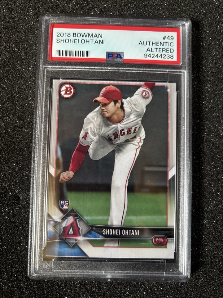 2018 shohei ohtani rookie card psa Authentic Altered 🔥🔥low Pop 1/1 | eBay