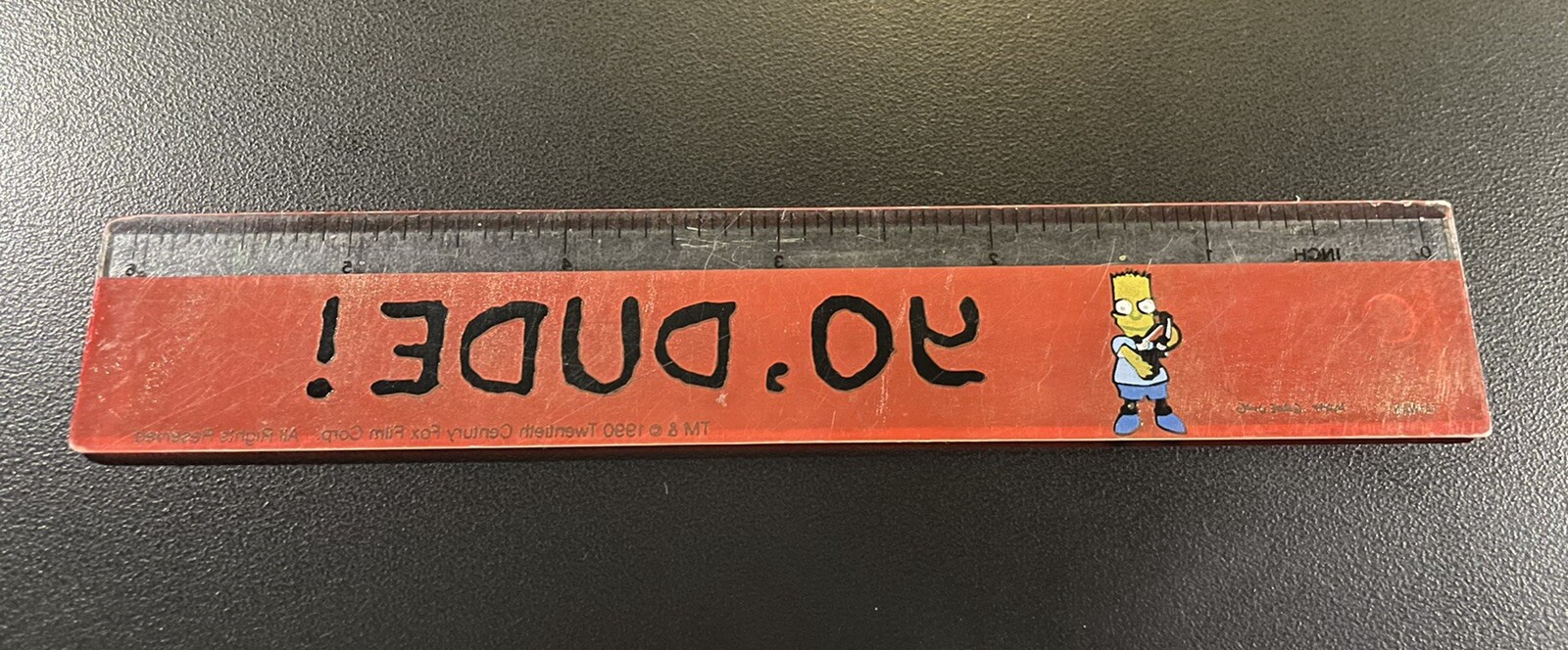 VINTAGE 1990 THE SIMPSONS BART YO, DUDE! 6 Inch Ruler | eBay