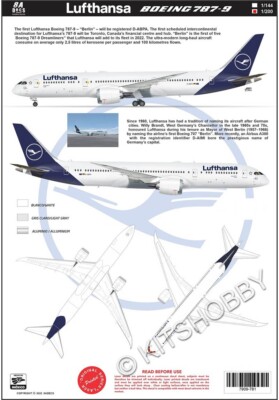 8A Decals 1/200 Boeing 787-9 - Lufthansa - Laser Decal | eBay