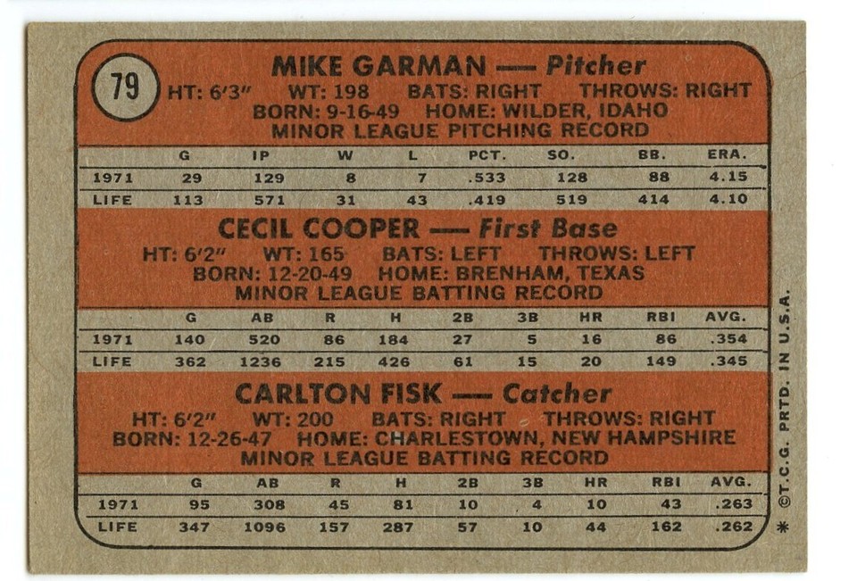 1972 Topps Baseball Card #79 Red Sox Rookie Stars | eBay