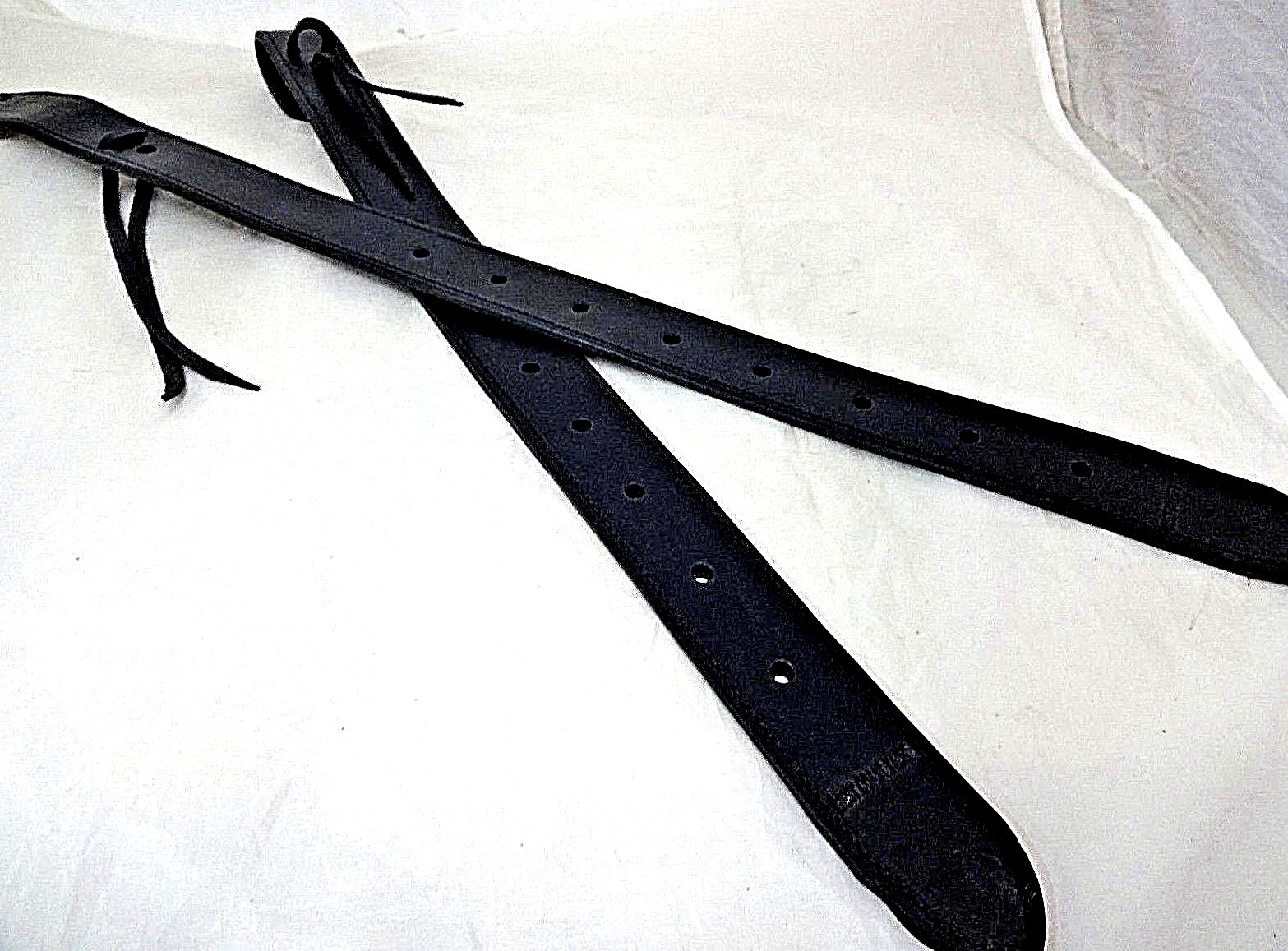 Pair Black Latigo Leather Heavy Western Saddle Back Cinch Flank Billets ...