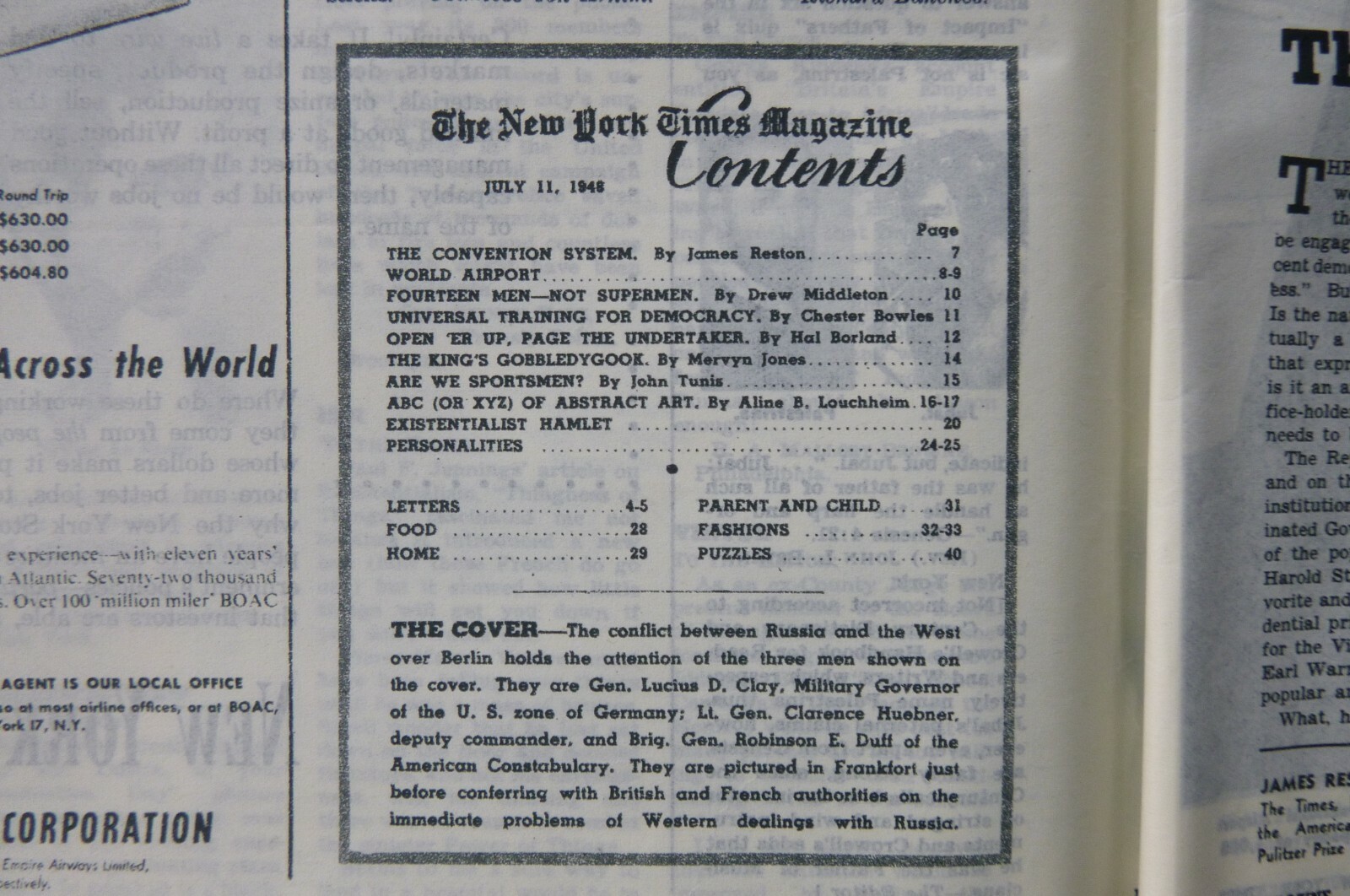 1948 July 11 CLAY HUEBNER DUFF LEYDENFROST JFK AIRPORT POLITBURO YANKEE ...