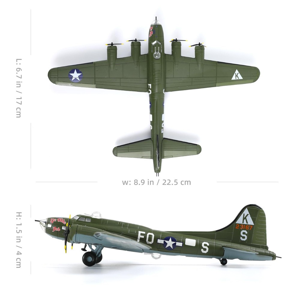 B-17F Flying Fortress Bomber 1:144 Metal Model Military Model Fairchild ...