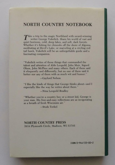 North Country Notebook by George Vukelich (1987, Hardcover) for sale ...