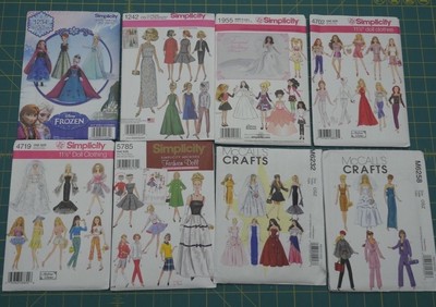 Barbie Clothes Pattern Simplicity 1234 1242 1955 4702 4719 5785 ...