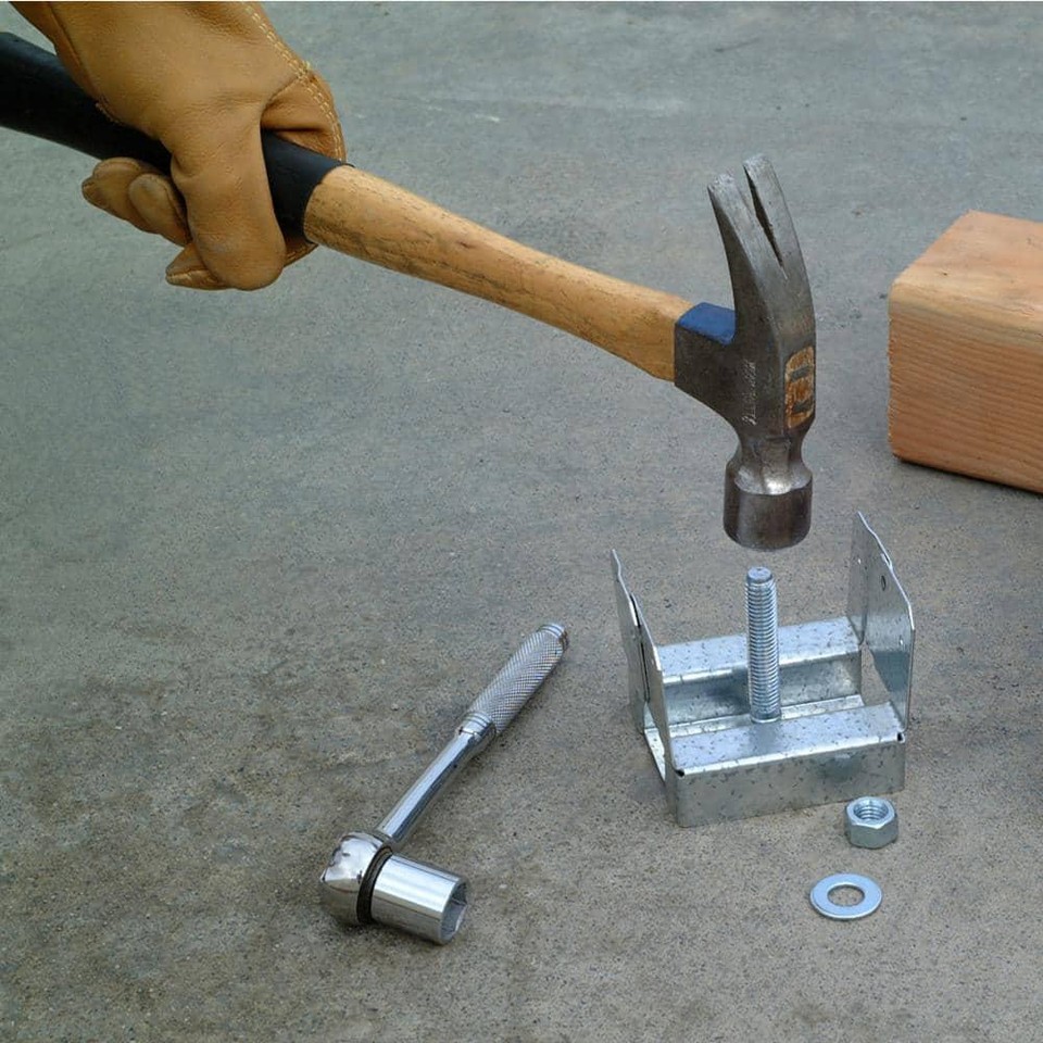 ABA ZMAX Galvanized Adjustable Standoff Post Base for 4X6 Actual Rough ...