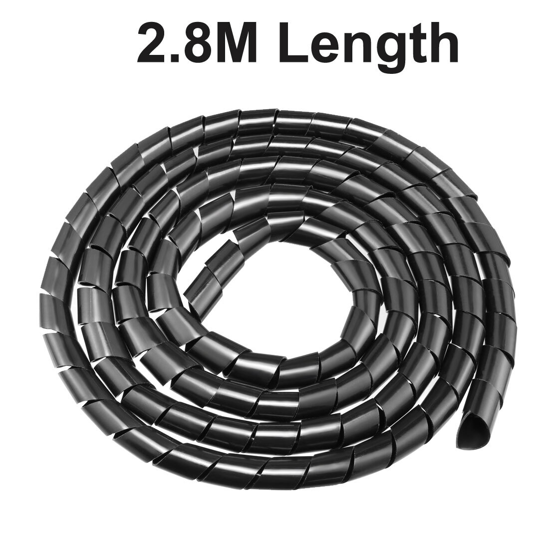 20mm Flexible Spiral Pipe Cable Wire Wrap Computer Manage Cord Black 2 ...