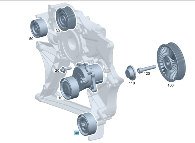 Genuine Mercedes-Benz Om651 Alternator Idler Pulley A6512000270 for ...