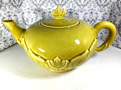 Vintage 1940's Steubenville WOODFIELD Mustard TEAPOT no chips or cracks ...