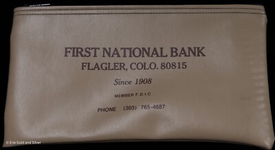 First National Bank Flagger Colo 80815 Bank Cash Money Zipper Bag | eBay