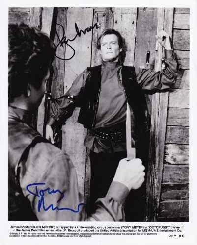 ROGER MOORE & TONY MEYER 007 JAMES BOND DOUBLE SIGNED AUTOGRAPH ...