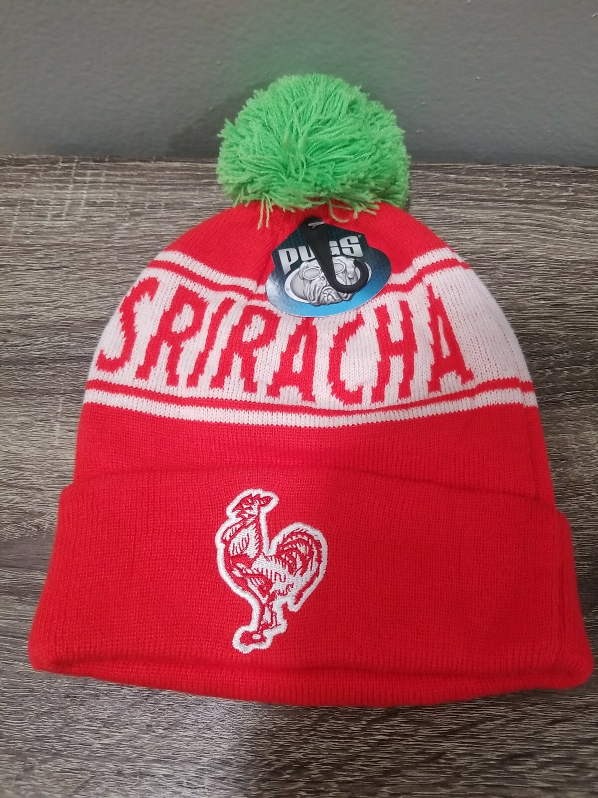 SRIRACHA SAUCE LOGO RED WINTER CAP BEANIE WITH POM POM BALL KNIT NEW ...