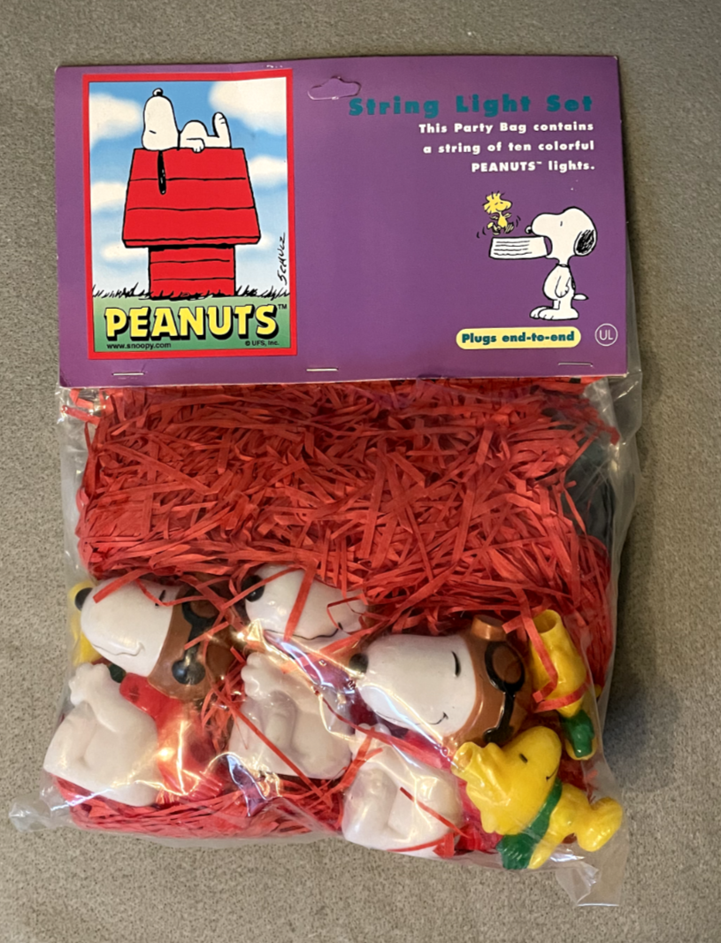Peanuts 12 ft String of 10 Lights Set-New in Bag-Red Baron and ...
