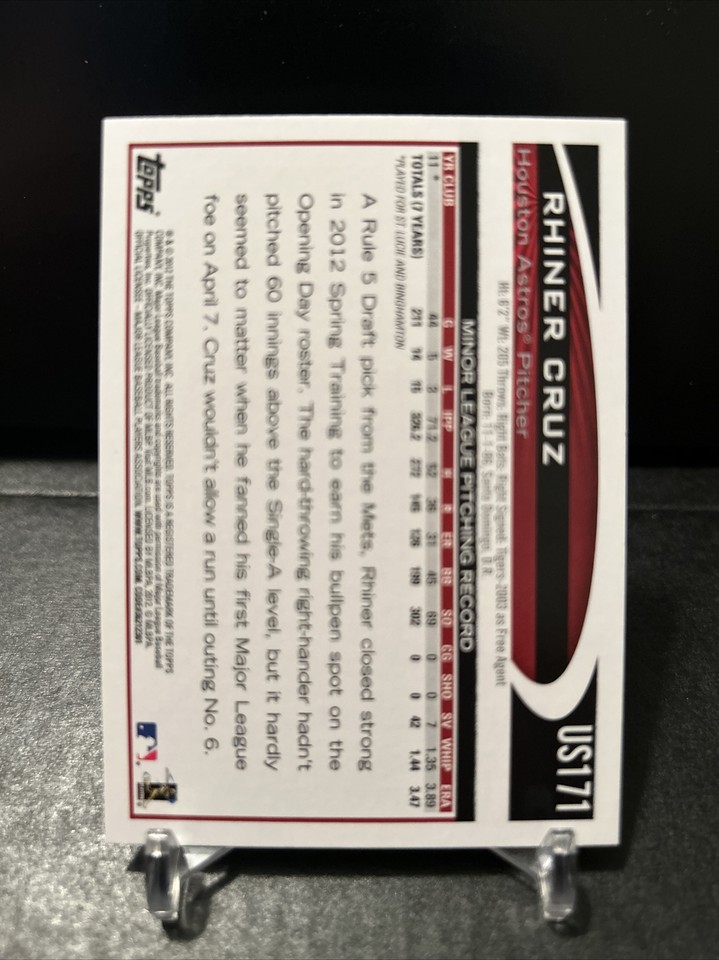 2012 Topps Update Rhiner Cruz RC Houston Astros #US171 | eBay