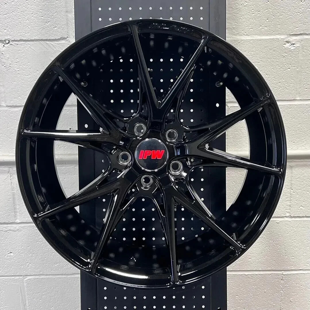 19" Wheels 19x8.5 +35 5x114.3 73.1 IPW W1406 Gloss Black Tuner Rims SET ...
