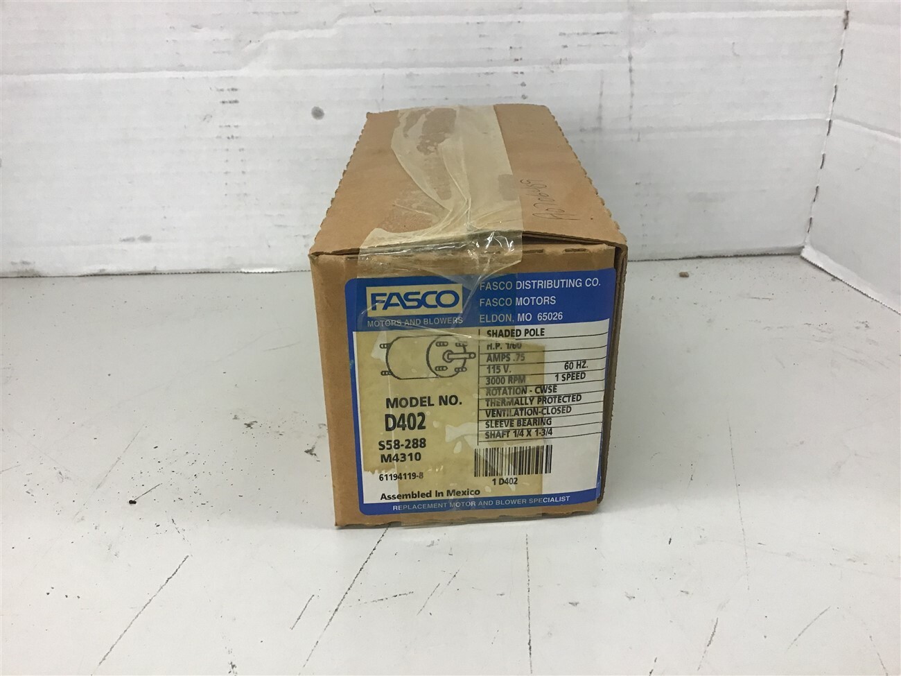 Fasco D402 1/60 HP AC Motor 115 Volts 3000 Rpm | eBay