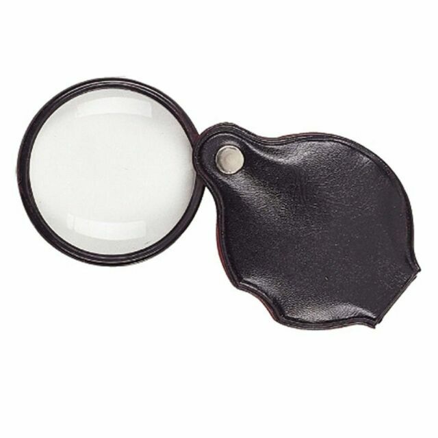 2 PK Folding Pocket Glass Lens Magnifier & Case Magnifying Survival ...