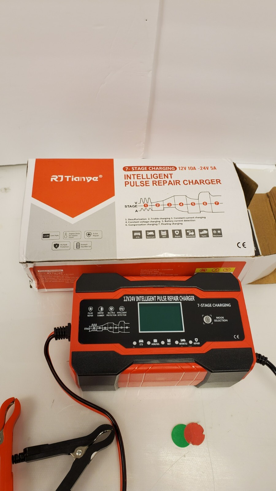 RJ TIANYE Intelligent Pulse Repair Charger Red 12V/24V RJ-C121001A | eBay