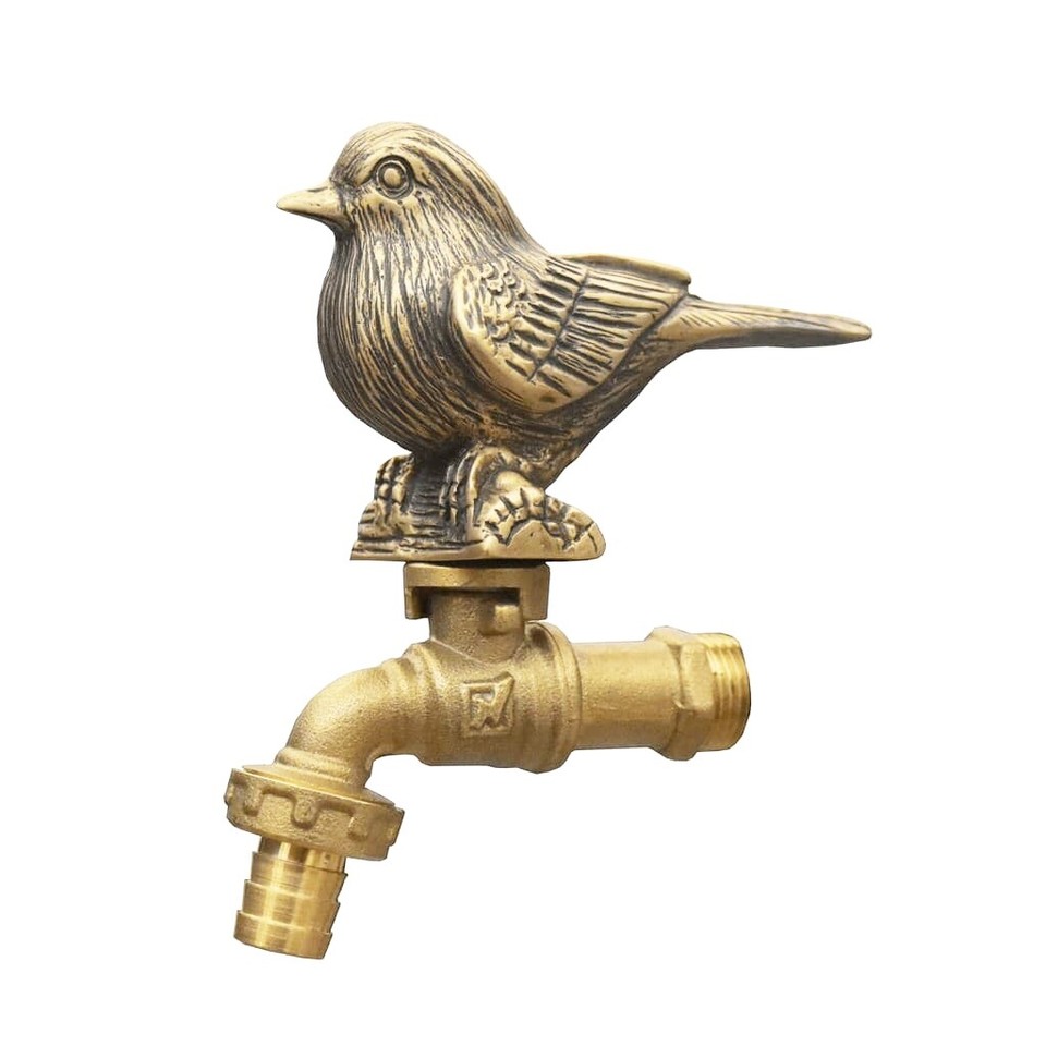 Brass Garden Faucet Tap Water Bird Kitchen Handle Spigot Outdoor Yard ...