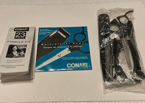 New Conair Haircuts at Home CD, guide, Scissors, Styling Clips, Neck ...