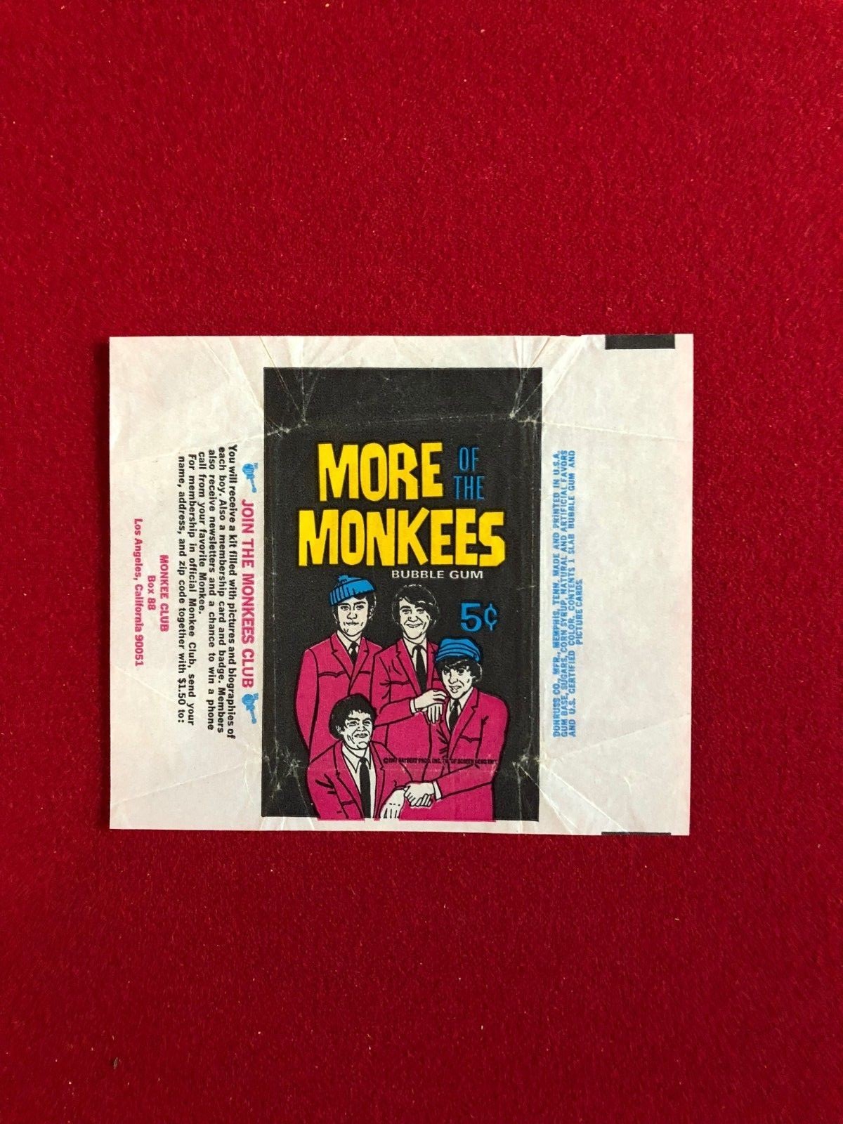 1967, MONKEES, "MORE of the MONKEES" Trading Card Wrapper (Scarce) | eBay