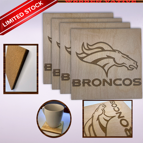 Denver Broncos NFL Football Cork Drink Coasters Barware (wooden) | eBay