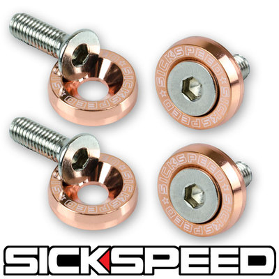 4PC ROSE GOLD ANODIZED LICENSE PLATE BOLTS 4PCS FOR 10MM BOLT CAR/TRUCK ...