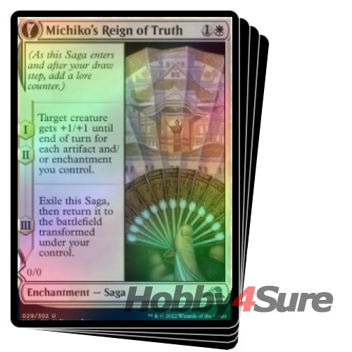 Foil Michiko's Reign Of Truth X4 M/NM Magic MTG Kamigawa: Neon Dynasty ...