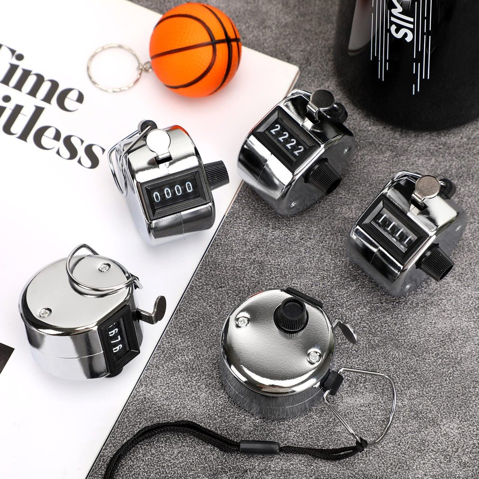 5 Pcs 4-Digital Handheld Mechanical Counter Clicker Number Tally ...