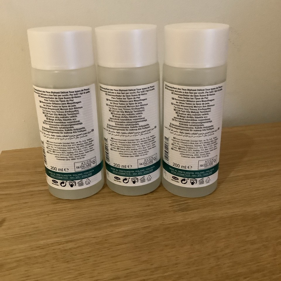 Avon True nutraeffects Gentle Bi-phase Eye Makeup Remover 200mls X 3 ...