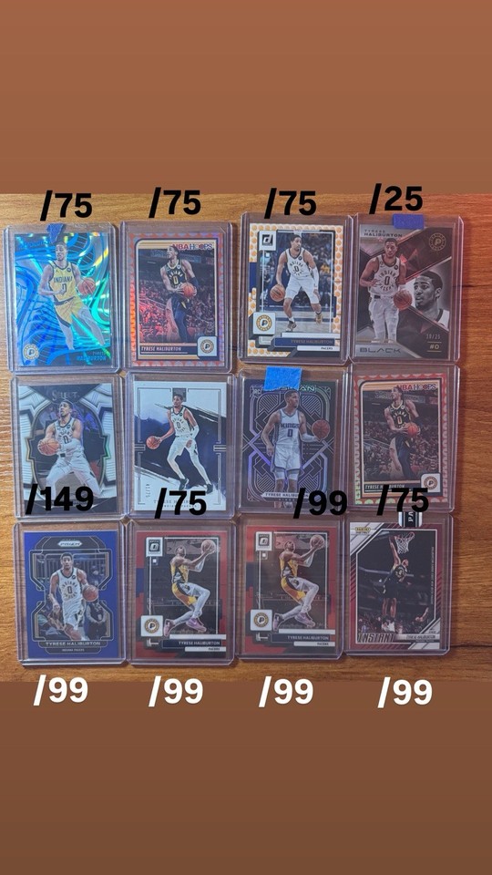 MASSIVE NBA PANINI TYRESE HALIBURTON LOT ( AUTOS, PATCHES, SSP, RC) 35 ...