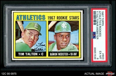 1967 Topps #603 Tim Talton Athletics Rookies ROOKIE SHORT-PRINT PSA 6 ...