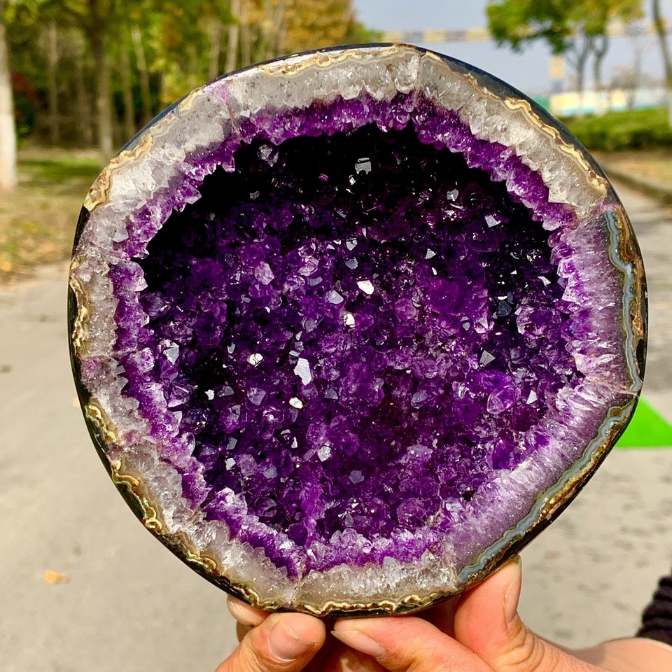 2LB Natural Amethyst geode quartz cluster crystal specimen Healing ...
