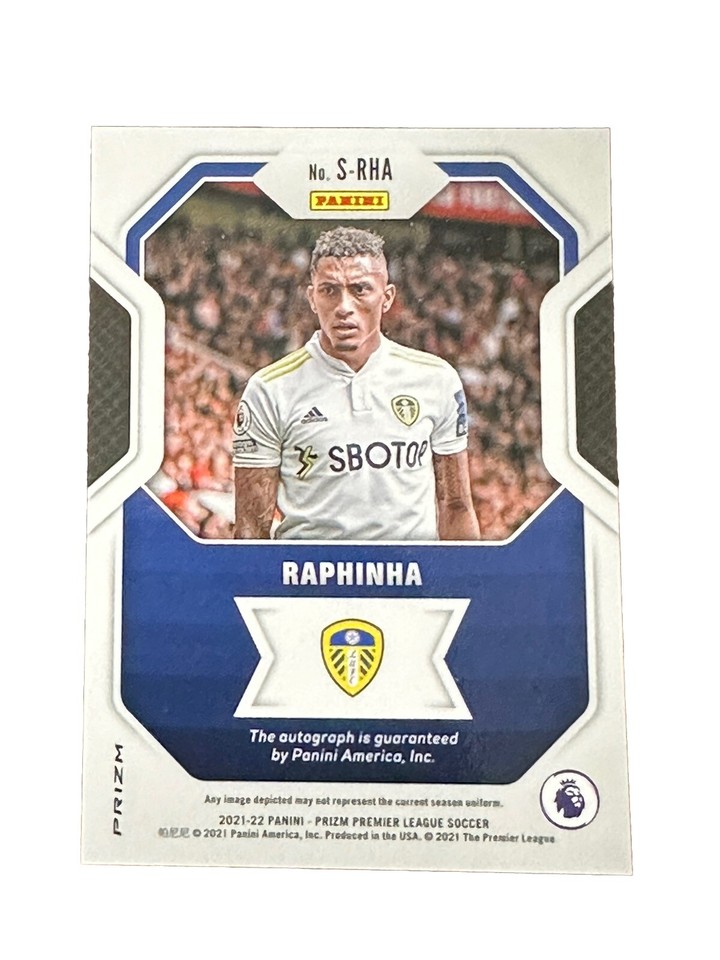 RAPHINHA Prizm Pink Cracked Ice Signatures Auto Leeds United Autograph ...