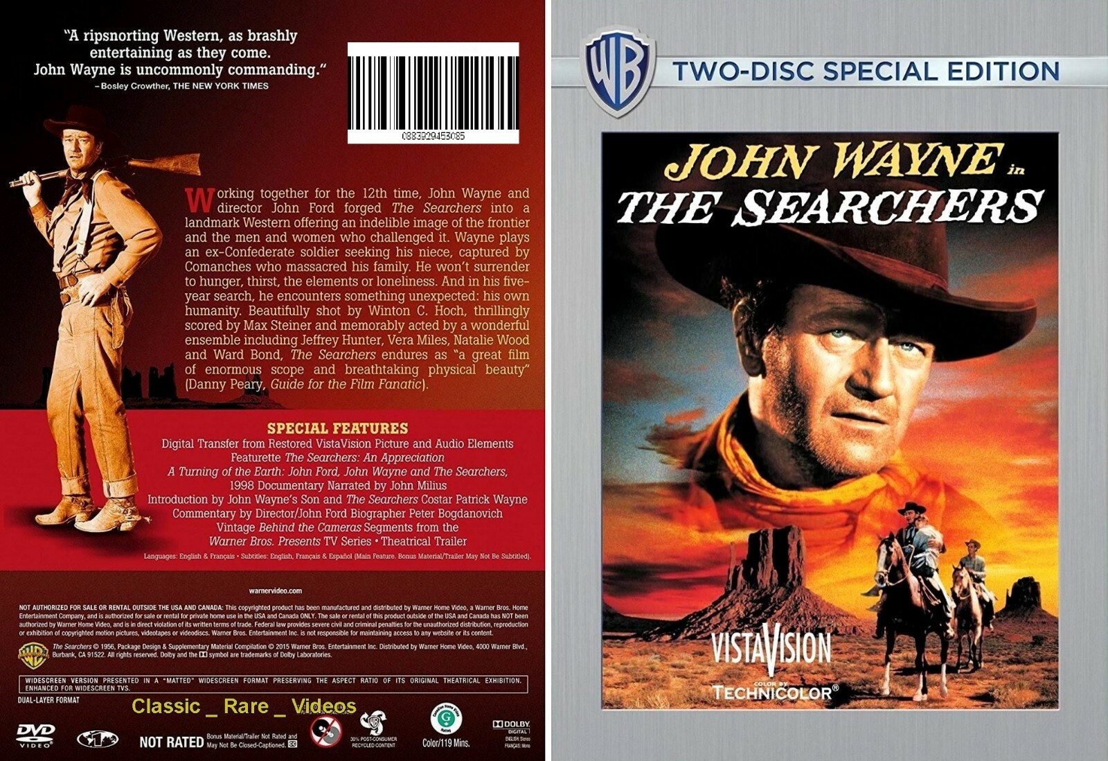 The Searchers ~ DVD 2 Discs Widescreen ~ John Wayne (1956) 883929453085 ...