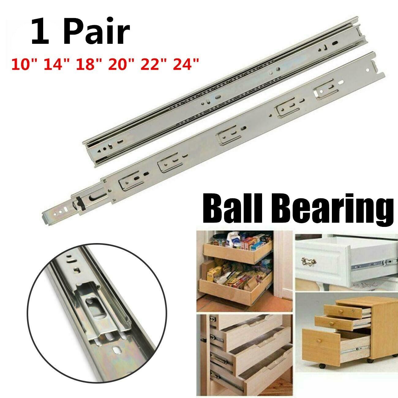 250mm-700mm Heavy Duty Fully Extension Ball Bearing Drawer Runners ...