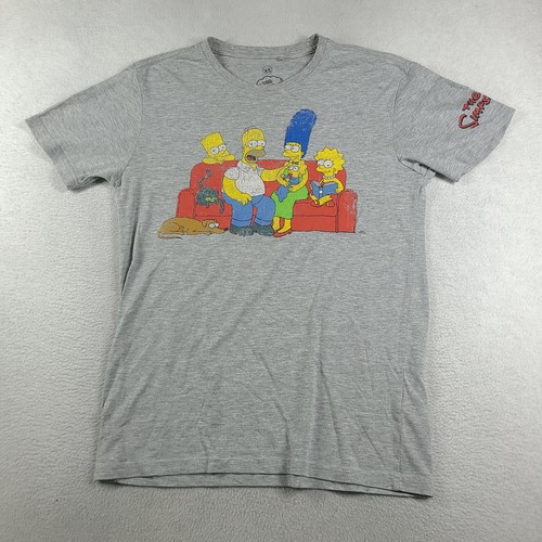 The Simpsons T Shirt Grey Graphic Tee Size XS Cotton Polyester Adult ...